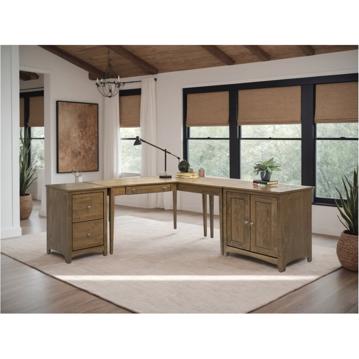 Modular Wedge Desk and Return with Cabinets – Talsma Furniture - West ...
